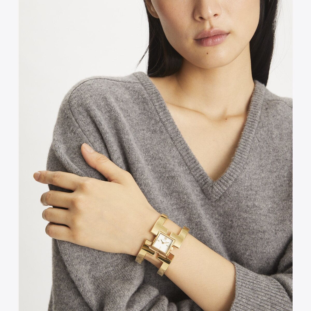 Sawyer Watch, Gold-Tone Stainless Steel-IVORY/GOLD - Tory Burch