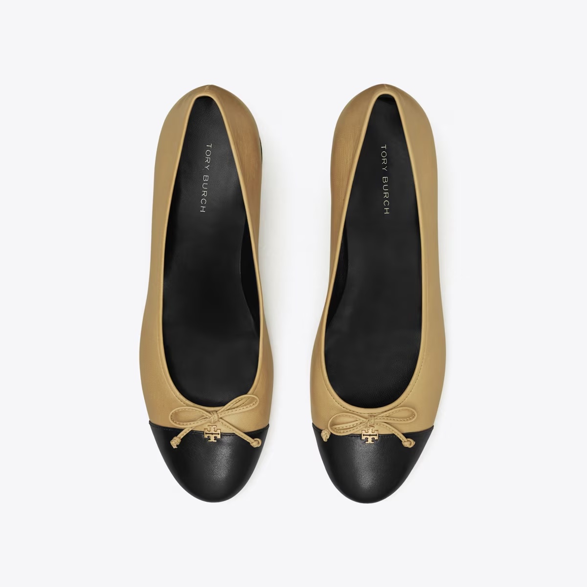 Cap-Toe Pump-GINGER SHORTBREAD / PERFECT BLACK - Tory Burch