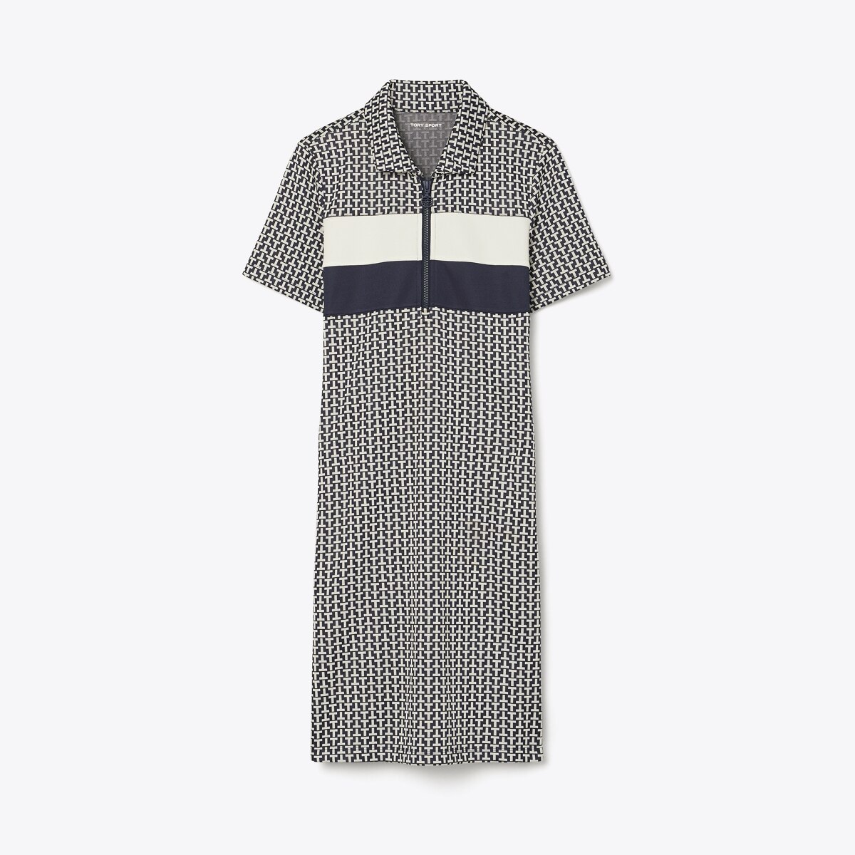 Performance Jacquard Color-Block Dress-Tory Navy Two Way T - Tory Burch